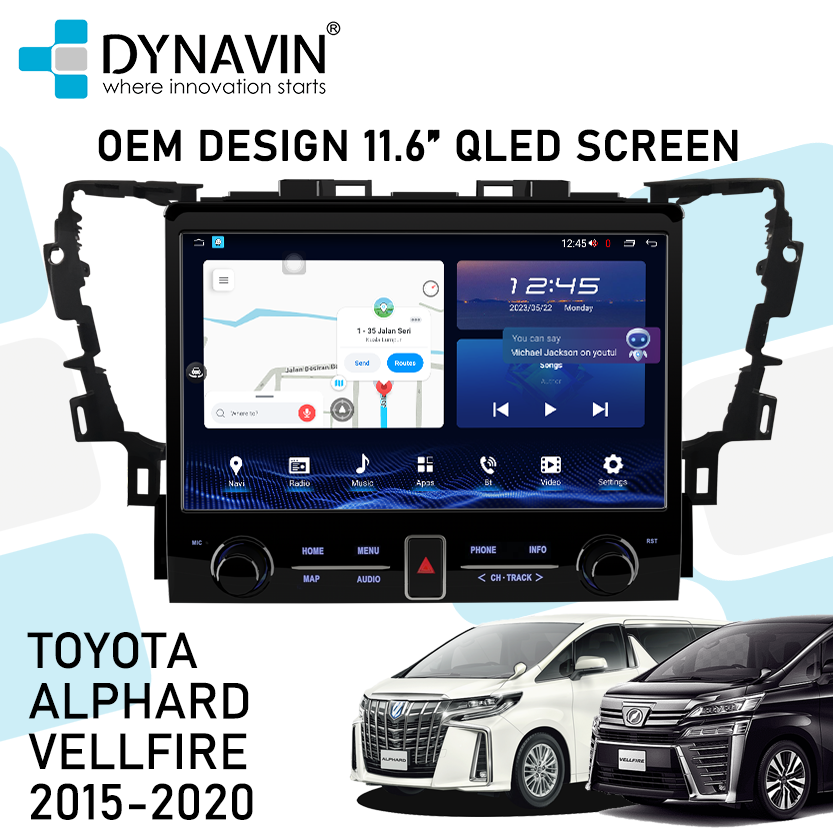 Dynavin 11.6 inch TOYOTA ALPHARD VELLFIRE AGH30 OEM Android Screen - Dynavin Malaysia